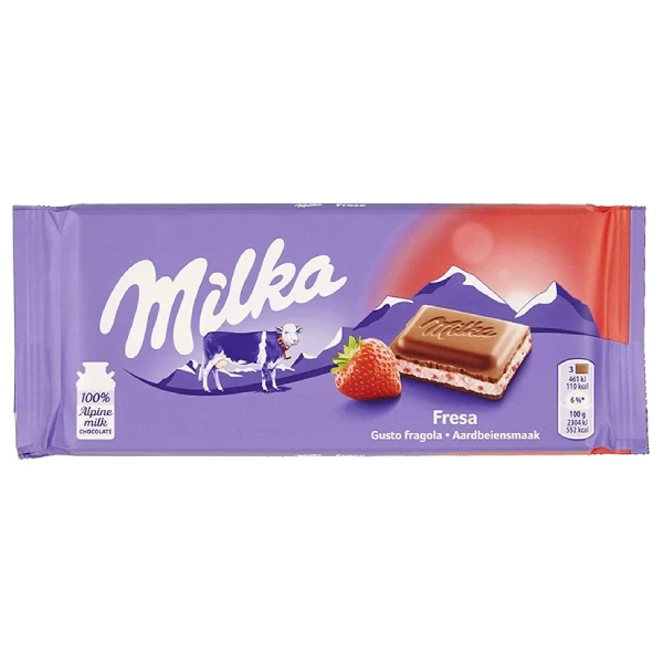 Milka Strawberry alpska mlečna čokolada sa kremom od jagode 100g ...